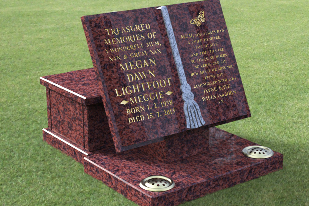Curved Book Design - Burlingham Memorial Solutions